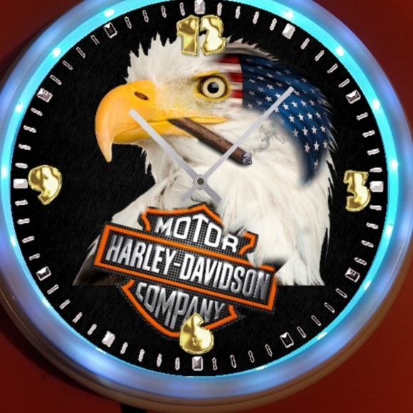 unknk | Wall Decor | Harley Eagle Led Clock | Poshmark